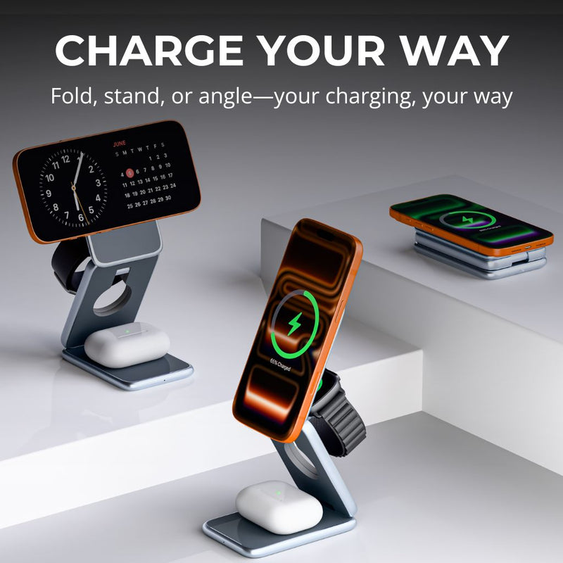 Qi2 3-in-1 Apple Foldable Wireless Charger | MagSafe Travel Charging ...