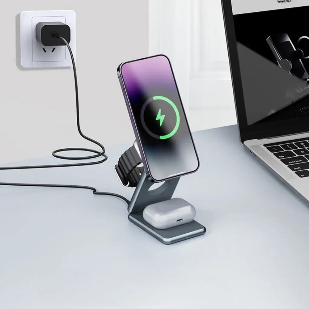 3 in 1 Magnetic Wireless Charger for Apple Devices | Charging Station ...