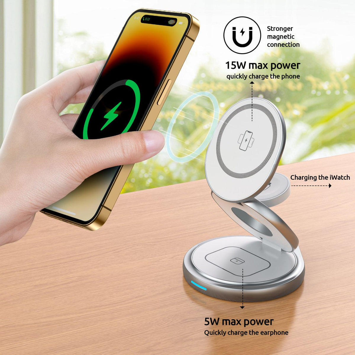 3 in 1 Rotating Foldable Travel Charger for Apple Devices | Evolved ...