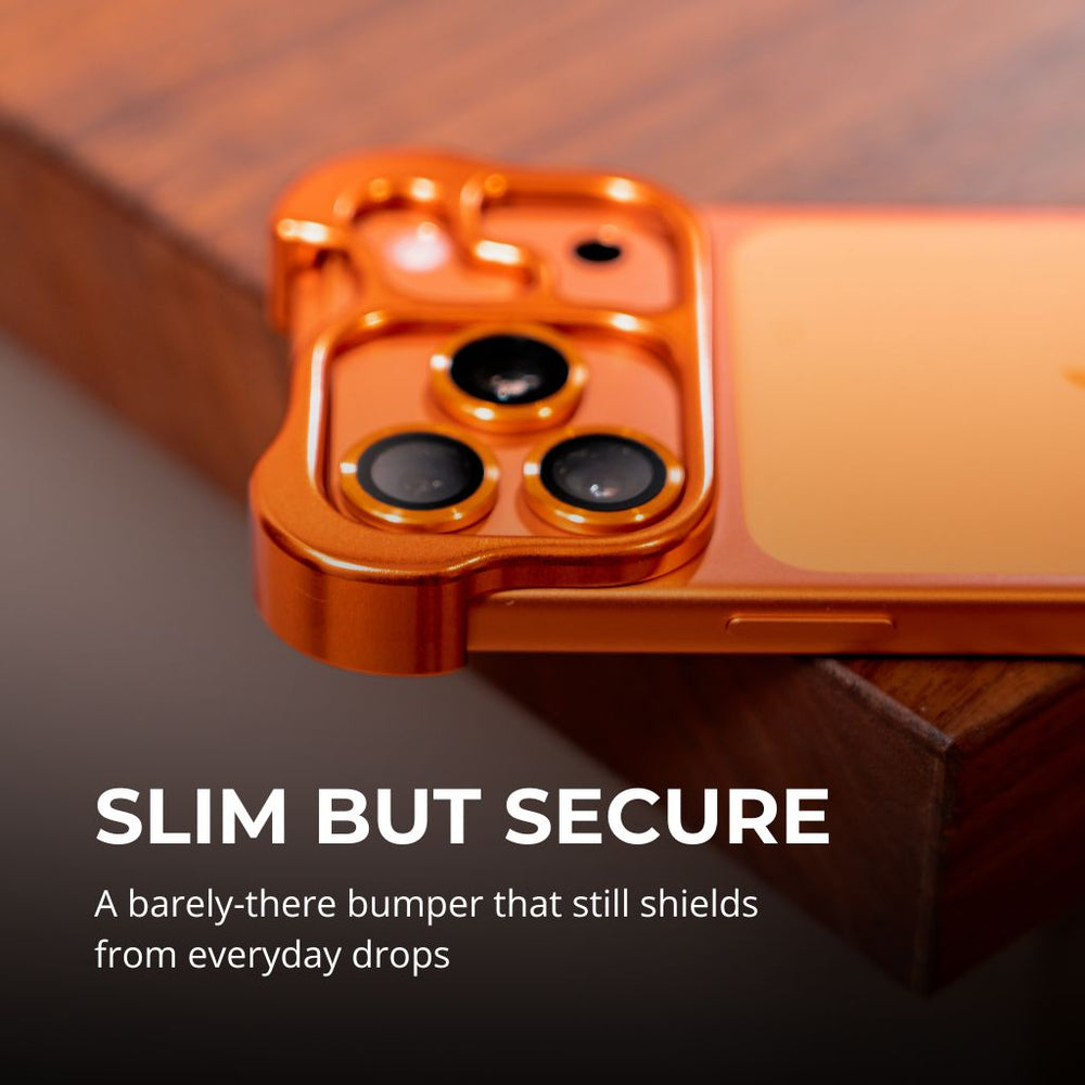 Minimal Metal Case for Apple iPhone, Slim, Lightweight, and Bumper Design