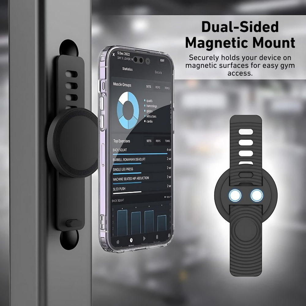 Magnetic Phone Mount for Gym, Bikes & Strollers – MagSafe Compatible