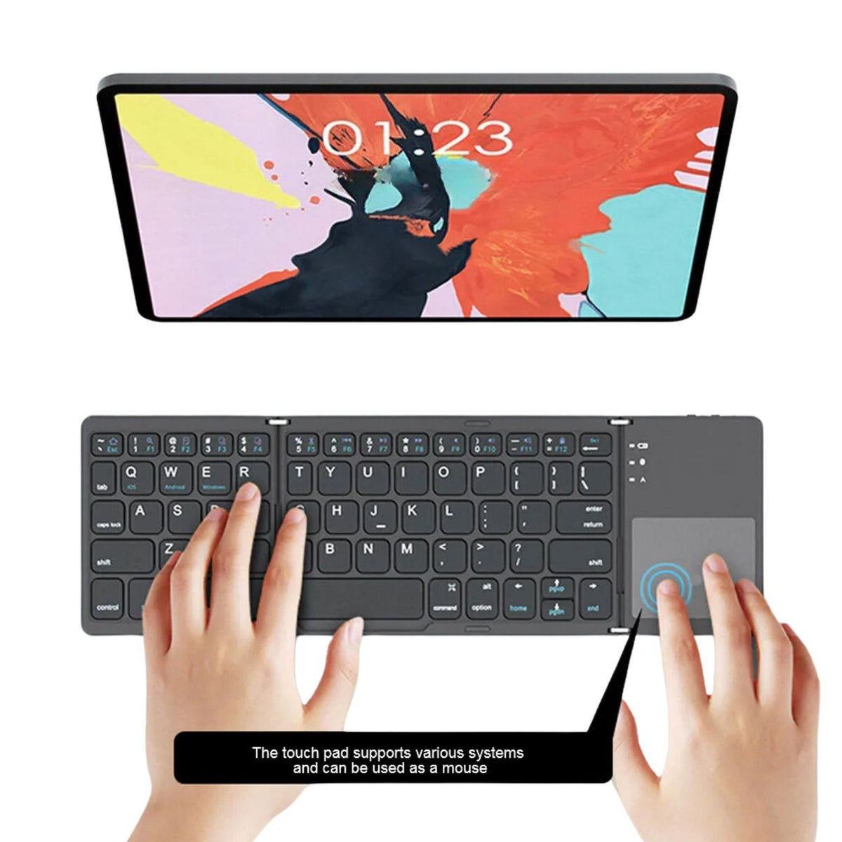 Mini Portable Folding Keyboard with Bluetooth for iPhone, iPad, Mac ...