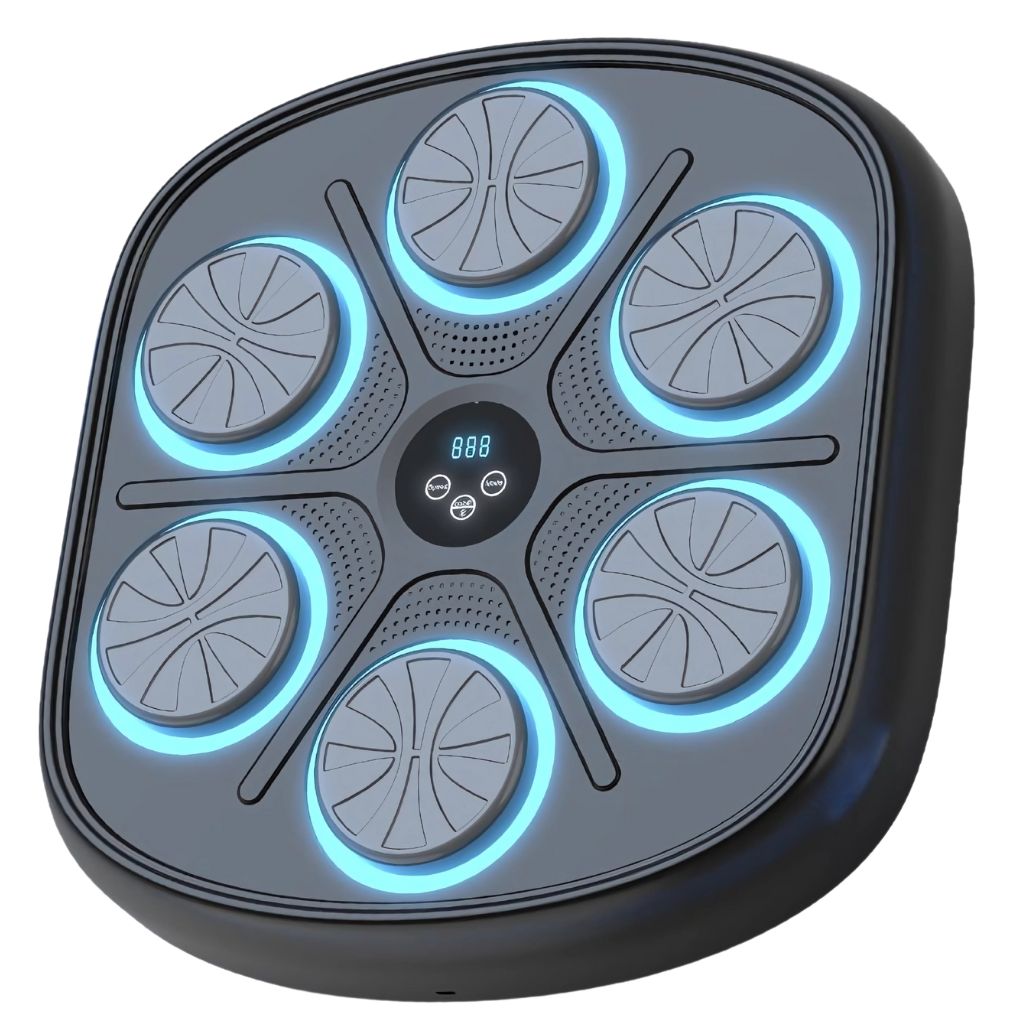 Interactive Music Boxing Trainer with Digital Display and LED Lights