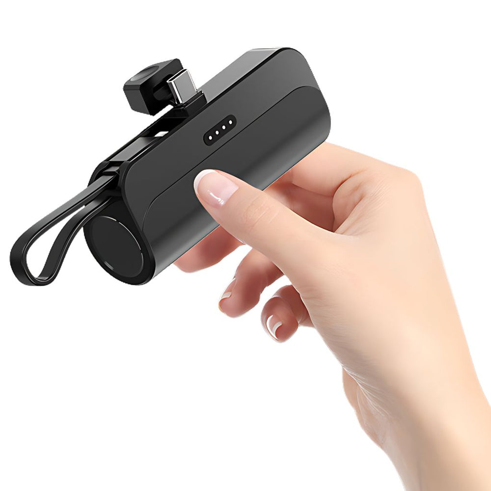 Mini Portable Charger | Compact Power Bank with Lightning & USB-C Ports