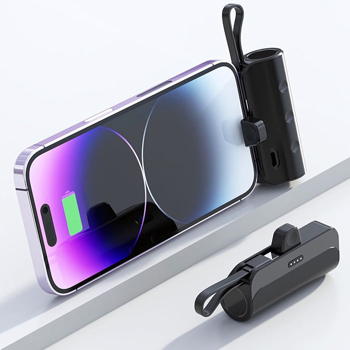 Mini Portable Charger | Compact Power Bank with Lightning & USB-C Ports